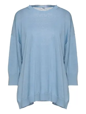 Peserico Solid Crewneck Sweater Sky Blue