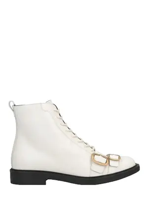 TOD'S Leather Ankle Boots - White