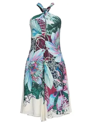 Roberto Cavalli Flared Midi Dress - Green
