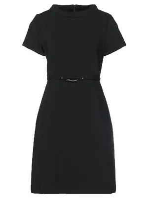 High Mini Flared Dress - Black