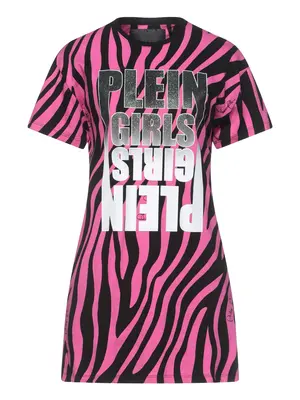 Philipp Plein Mini T-Shirt Dress Fuchsia