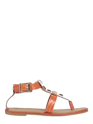 APEPAZZA Leather Thong Sandals Red