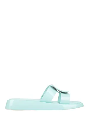 ROGER VIVIER Soft Leather Sandals Turquoise