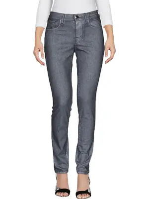 JACOB COHЁN Straight-leg Jeans With Leather Trim - Grey