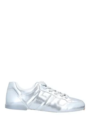 Hogan HOGAN Metallic Leather Low Top Sneakers Silver