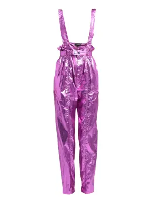 Isabel Marant Tapered Laminated Pants Fuchsia