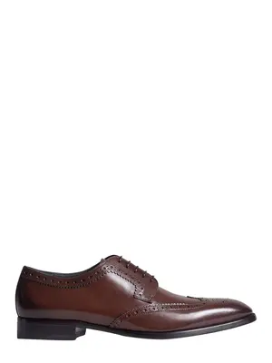 Dunhill Lace-Up Brogues In Leather Dark Brown