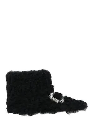 ROGER VIVIER Shearling Ankle Boots - Black
