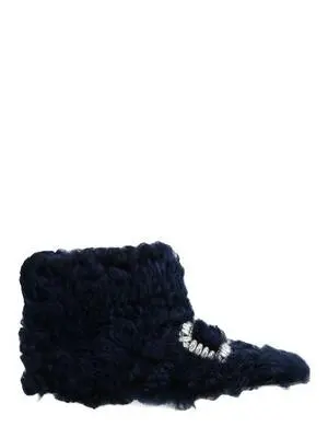 ROGER VIVIER Shearling Ankle Boots - Blue