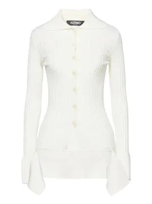 ANDREĀDAMO ANDREĀDAMO Ribbed Knit Cardigan White