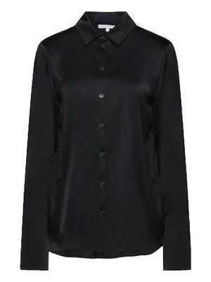 Patrizia Pepe Satin Shirt With Logo Black