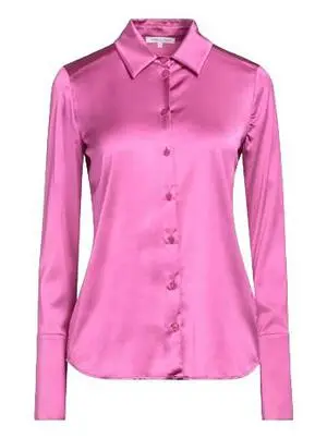 Patrizia Pepe Satin Shirt With Logo Magenta