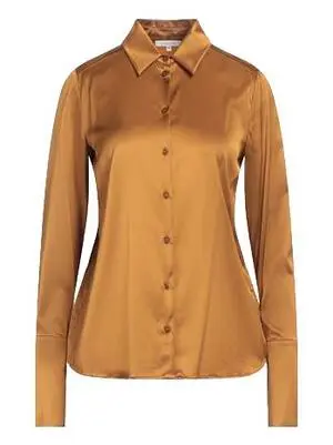 Patrizia Pepe Satin Shirt With Logo Yellow
