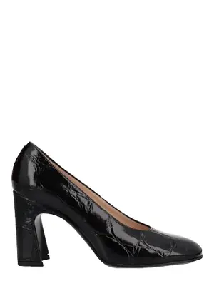 TOD'S Pumps In Calfskin Leather With Crocodile Print Black
