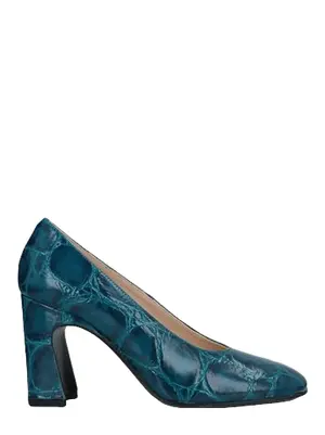 TOD'S Pumps In Calfskin Leather With Crocodile Print Blue