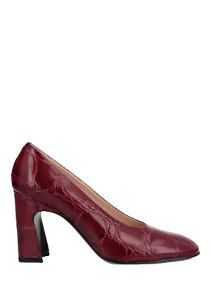 TOD'S Pumps In Calfskin Leather With Crocodile Print Red