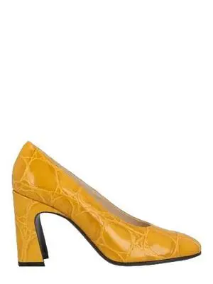 TOD'S Pumps In Calfskin Leather With Crocodile Print Yellow