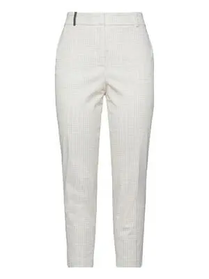 Peserico Houndstooth Tapered-leg Trousers - White