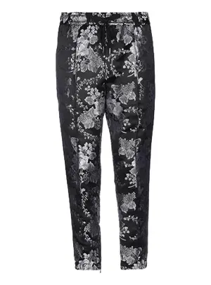 Dolce & Gabbana Floral Jacquard Tapered Casual Pants - Black