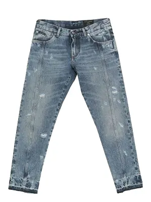 Dolce & Gabbana Cotton-blend Straight-leg Jeans - Blue
