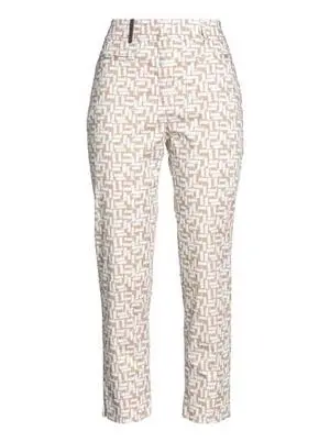 Peserico Tapered Pants With Leather Trims - White