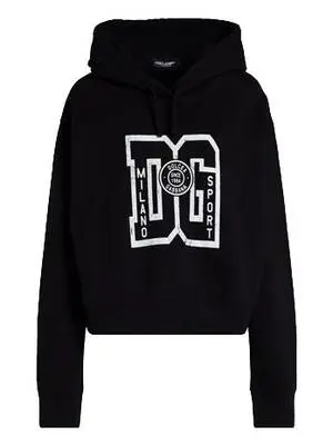 Dolce & Gabbana Cotton-blend Hooded Sweatshirt - Black
