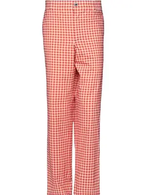 Burberry Wool-blend Checked Trousers - Red