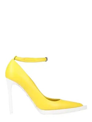 Gcds Leather Pumps With Appliqués Yellow