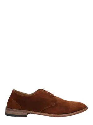 CALPIERRE Lace-Up Suede Derby Shoes Brown