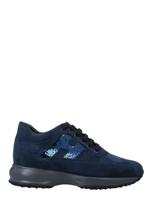 Hogan Cream Leather Sneakers Blue