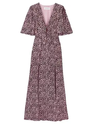 Les Reveries Leopard-print Maxi Dress - Pink