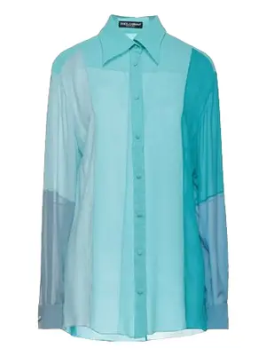 Dolce & Gabbana Multicolor Crepe Shirt - Blue