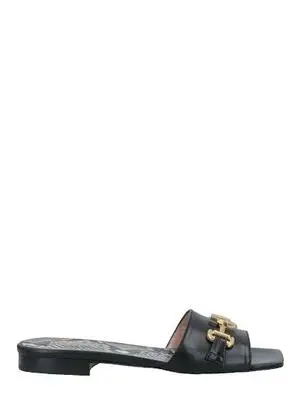 ROBERTO CAVALLI CAVALLI CLASS Leather Sandals With Metal Applications