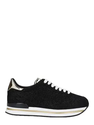 Hogan Leather And Textile Sneakers - Black