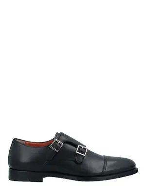 Santoni SANTONI Dark Soft Leather Loafers Black