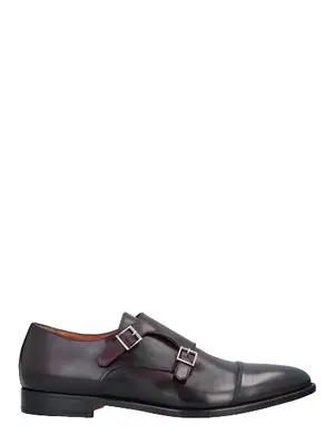 Santoni Dark Soft Leather Loafers - Brown