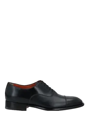 Santoni SANTONI Leather Lace-Up Oxford Shoes Black