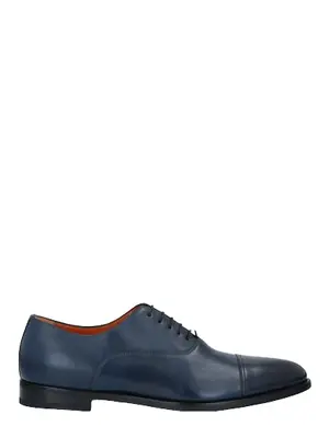 Santoni SANTONI Leather Lace-Up Oxford Shoes Blue