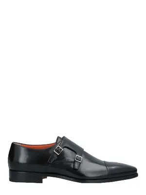 Santoni Soft Leather Loafers - Black