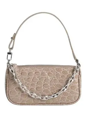 By Far Baguette Bag With Crocodile Print - Beige