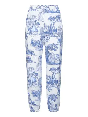 Moschino MOSCHINO Couture Cartoon Print Tapered Pants Azure