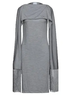 Burberry Midi Dress With Fringes - Grey