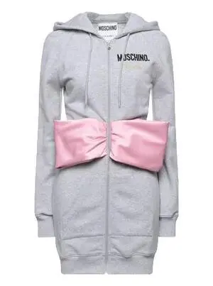 Moschino Two-tone Logo Hooded Sweatshirt Dress - Grey