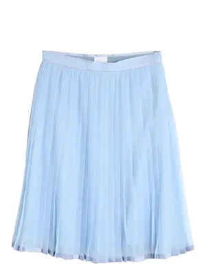 Burberry BURBERRY Crepe Pleated Midi Skirt Sky Blue