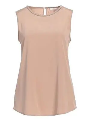 Peserico Crepe Top With Appliqués - Beige