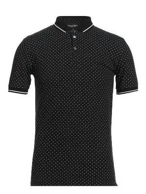 Dolce & Gabbana Man Polo Shirt White Size 34 Cotton, Bovine Leather Black