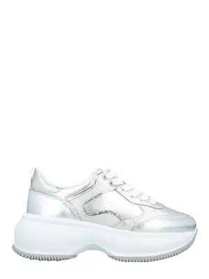 Hogan Soft Leather Sneakers - Silver