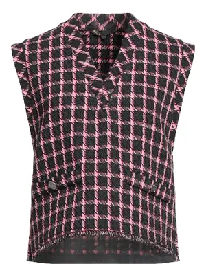 Maje Tweed Sleeveless Top - Black