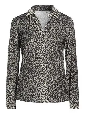 Majestic Filatures Long Sleeve Leopard Print Jersey Shirt - Black