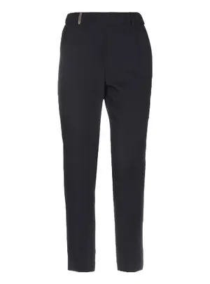 Peserico Pescarico Light Grey Viscose & Elastane Pants Blue